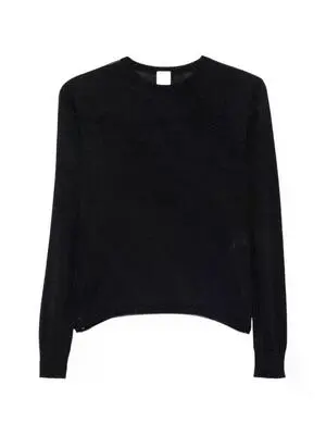 Eleventy Metallic-thread Crew-neck Sweater - Blue