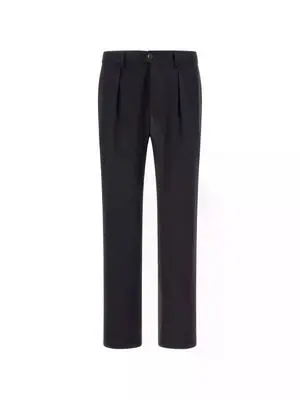 Incotex Pleated Logo-detail Trousers - Blue