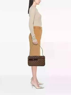 LOUIS VUITTON 2003 Damier Ebene Aubagne Shoulder Bag