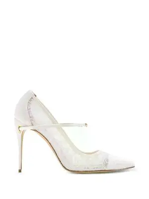 Jennifer Chamandi Lorenzo Lace Pumps - White