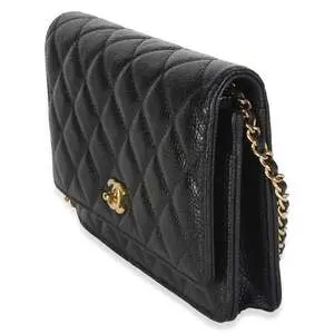 Chanel Quilted Caviar Cc Wallet On Chain