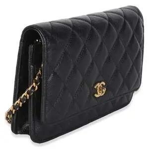 Chanel Quilted Caviar Cc Wallet On Chain