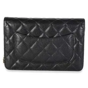 Chanel Quilted Caviar Cc Wallet On Chain