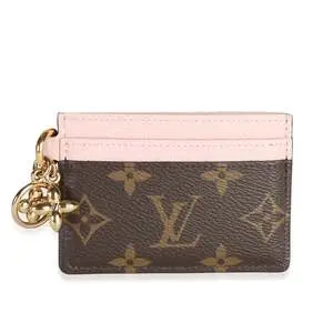 LOUIS VUITTON Rose Ballerine Monogram Canvas Charms Card Holder