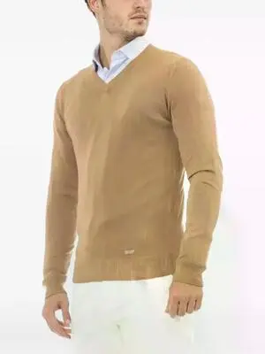 BALDININI Logo-plaque V-neck Sweater