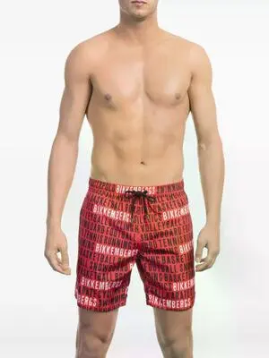 BIKKEMBERGS Logo-print Swim Shorts - Red