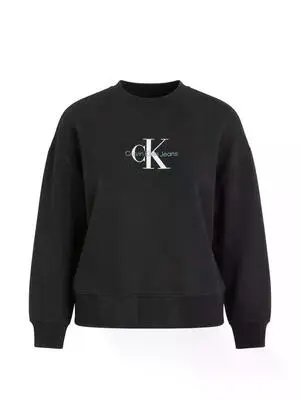 Calvin Klein Logo-embroidered Dropped-shoulder Sweatshirt