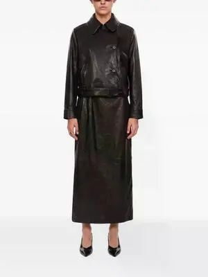 Magda Butrym Belted Leather Jacket - Black