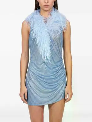 Giuseppe Di Morabito Feather-trim Ruched Mini Dress