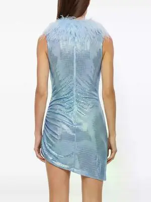 Giuseppe Di Morabito Feather-trim Ruched Mini Dress