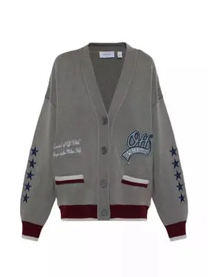 Off-White Logo-patch Wool Cardigan