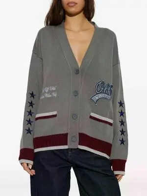Off-White Logo-patch Wool Cardigan
