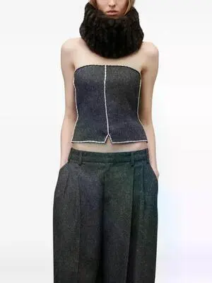 Alexander Wang Strapless Bustier Top W/ Embellished Chain
