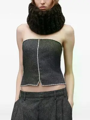 Alexander Wang Strapless Bustier Top W/ Embellished Chain