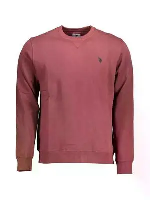 U.s. Polo Assn. Logo-embroidered Crew-neck Sweatshirt - Red