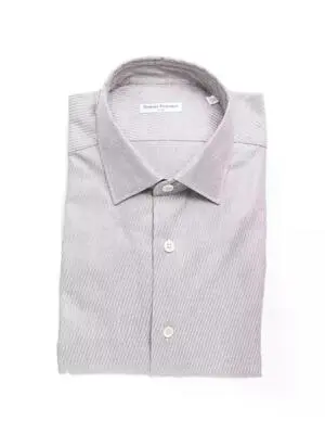 ROBERT FRIEDMAN Textured-weave Slim-fit Shirt - Grey