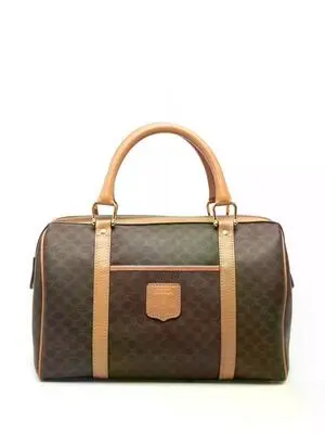Celine 2013 Macadam Coated Canvas Boston Bag - Brown