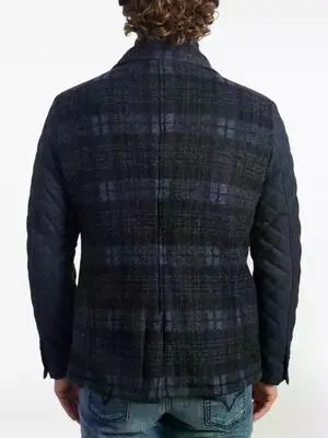 ROBERTO PEPE LUXURY Plaid-pattern Quilted-sleeve Jacket