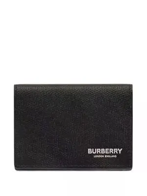 Burberry Flint Hammered Leather Card Holder - Black