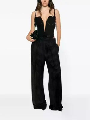 TOM FORD Ruffled Plunge-neck Bodysuit