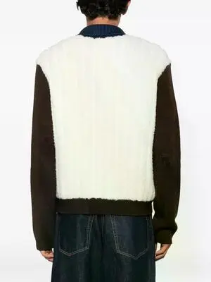 Casablanca Fleece-texture Colour-block Jacket