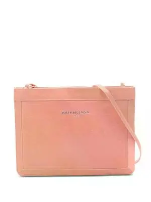 Balenciaga 2010s Navy Pochette Calf Leather Shoulder Bag