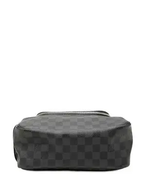 LOUIS VUITTON 2019 Damier Graphite Toiletry Pouch Clutch Bag