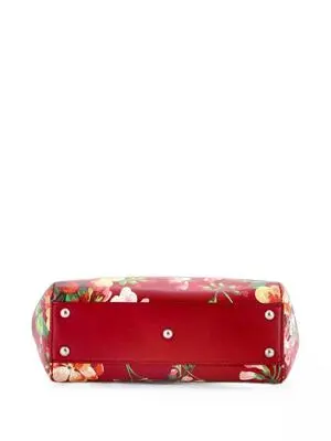 Gucci Bamboo Shopper Blooms Print Leather Mini Tote Bag