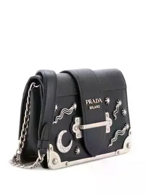 Prada Cahier Embellished Leather Small Crossbody Bag