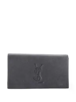 Saint Laurent Belle De Jour Leather Large Clutch Bag - Black