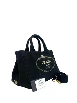 Prada 2000-2010 Small Canvas Canapa Logo Tote Satchel