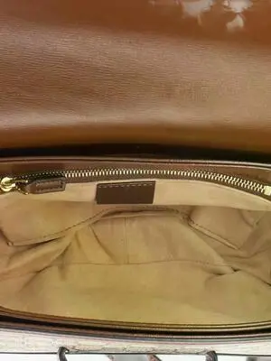 Gucci Horsebit 1955 Shoulder Bag Gg Coated Canvas With Leather Small Crossbody Bag