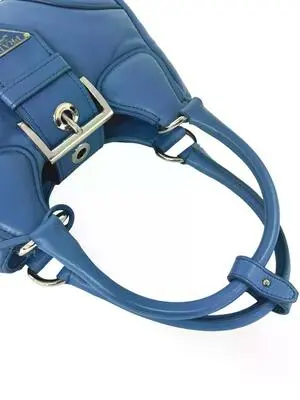 Prada 2013-2026 Nappa Soft Padded Re Edition 2002 Moon Satchel - Blue