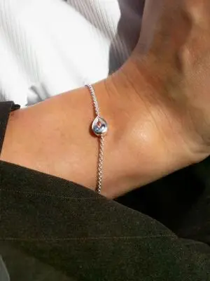 DOWER & HALL White Topaz Pear-chain Bracelet