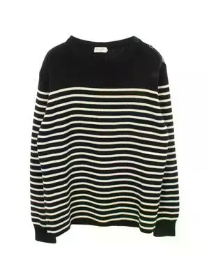 Saint Laurent 2010s Shoulder Button Striped Sweater