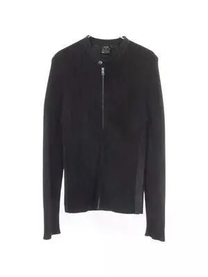 Gucci 2000s Zip-up Suede-trim Cardigan