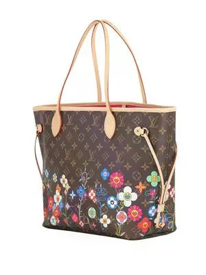 LOUIS VUITTON 2000-2026 Takashi Murakami Monogram Superflat Floral Neverfull Mm Tote Bag - Brown
