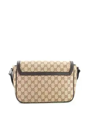 Gucci Flap Messenger Bag Gg Canvas Small Crossbody Bag