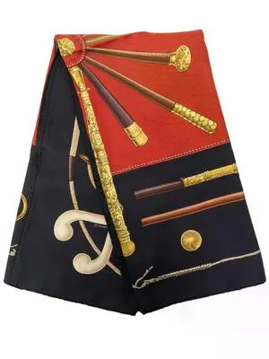 Hermès 20th Century Cannes Et Pommeaux Silk Scarf 90 Scarves - Red