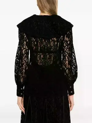 FETICO Flocked-lace Sailor Collar Shirt