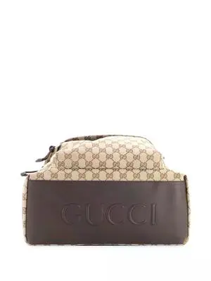 Gucci Zip Front Pocket Gg Canvas Medium Backpack