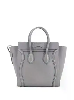 Celine Luggage Bag Grainy Leather Micro Tote Bag - Grey