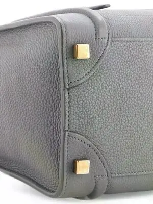 Celine Luggage Bag Grainy Leather Micro Tote Bag - Grey
