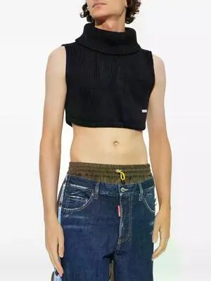 Dsquared2 Turtleneck Cropped Vest - Black