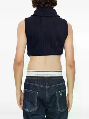 Dsquared2 Cropped Turtleneck Vest - Blue