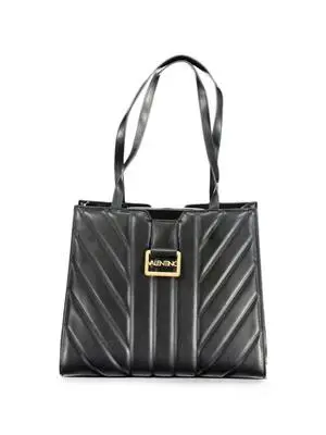 MARIO VALENTINO Quilted Chevron Tote Bag - Black