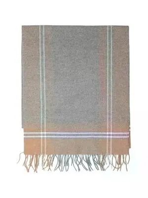 Zegna Plaid Fringed Scarf - Grey
