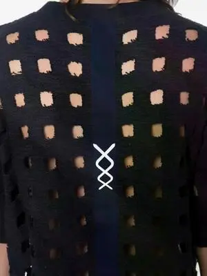 NICOLÒ BERETTA Cut-out Grid-pattern T-shirt