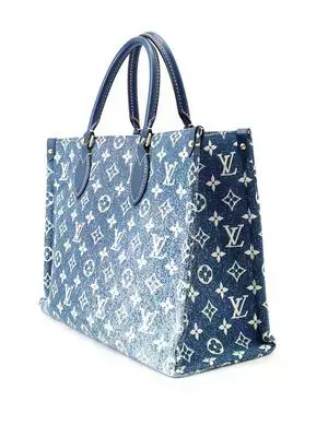 LOUIS VUITTON 2021-2026 Monogram Denim Onthego Mm Satchel