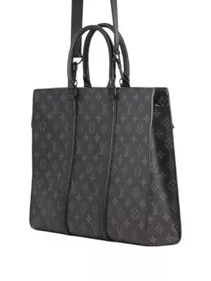 LOUIS VUITTON 2021-2026 Monogram Eclipse Sac Plat Horizontal Zipper Satchel